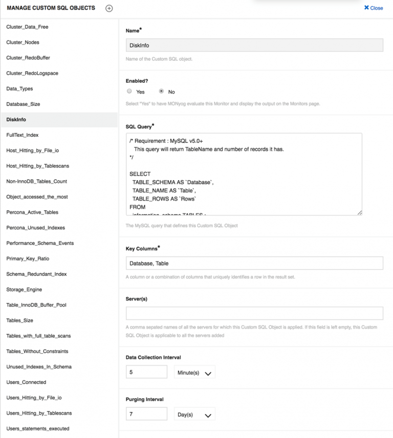 カスタムSQLオブジェクト（CSO） – SQL Diagnostic Manager for MySQL